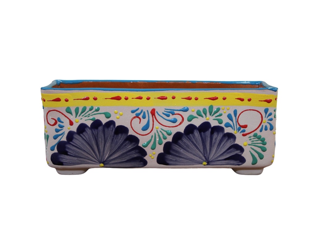 TALAVEREA TIERRA LUZ RECTANGULAR GARDEN PLANTER, 5.5" x 14" x 6.5 ...
